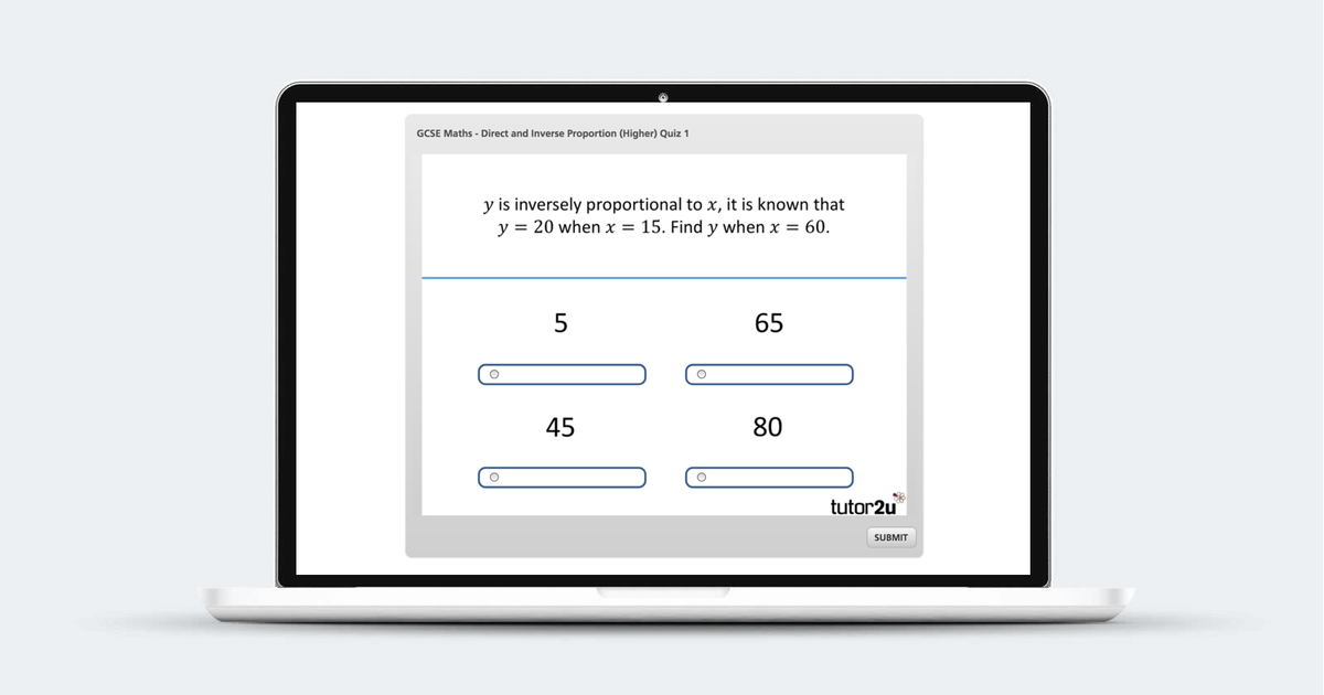 Direct and Inverse Proportion Revision Quiz | Maths | tutor2u