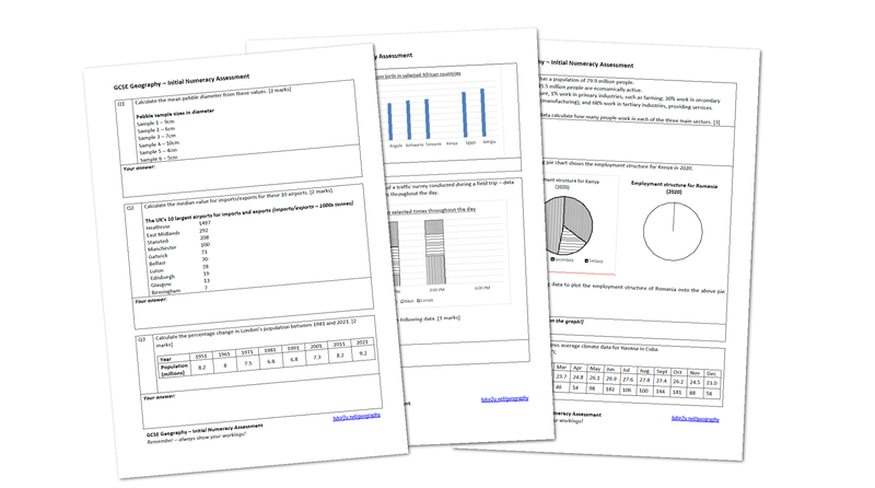 Initial Numeracy Assessment | GCSE Geography | Geography | tutor2u