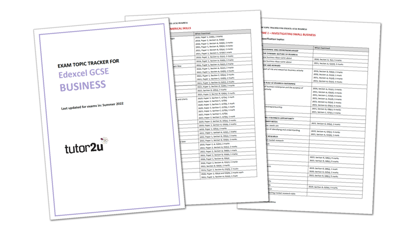 Exam Topic Tracker for Edexcel GCSE Business (2023 Edition) | Business ...