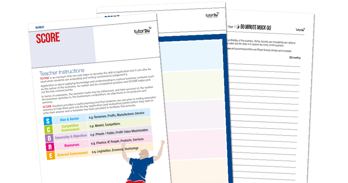 Developing the Skill of Application with SCORE | Business | tutor2u