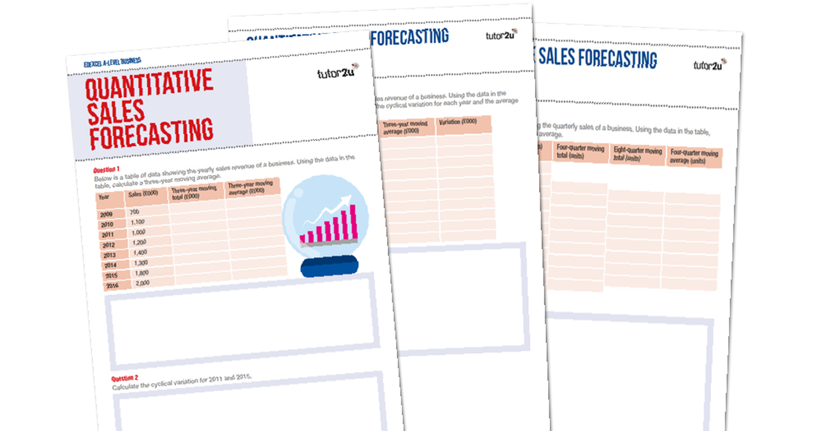 Quantitative Sales Forecasting In Edexcel A Level Business Moving