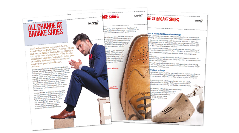Teaching Activity: All Change at Broake Shoes (Change Management ...