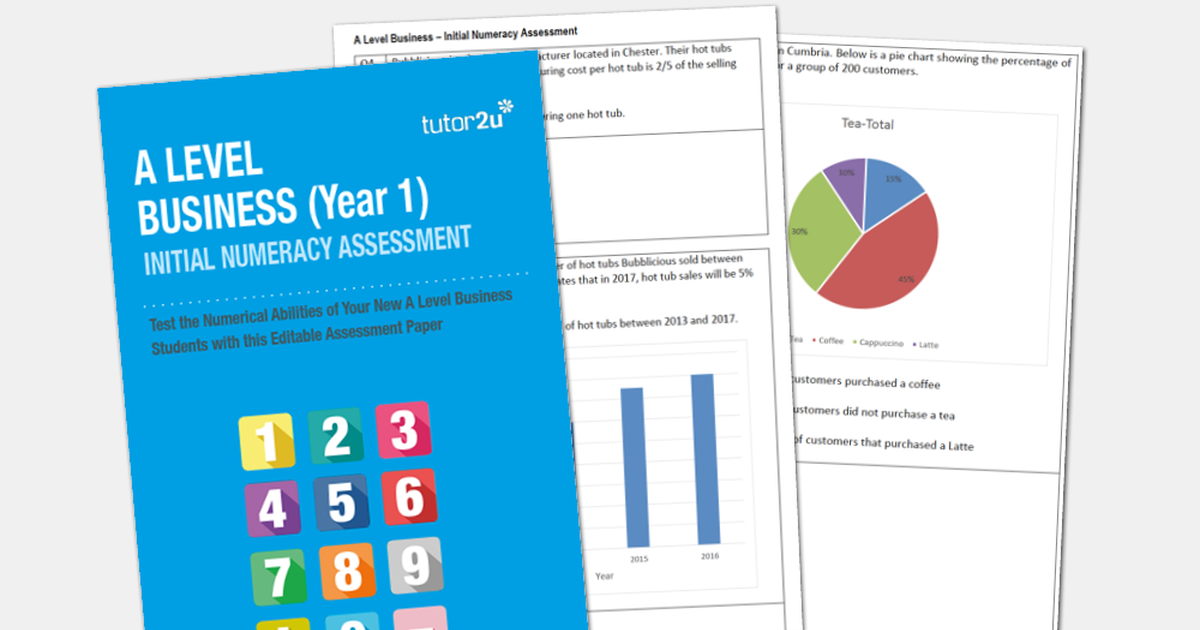 A-Level Business Initial Numeracy Assessment (Edition 2) | Business ...