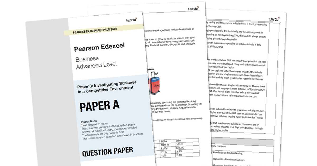 Exam Practice for Edexcel A-Level Business Paper 3 | Business | tutor2u