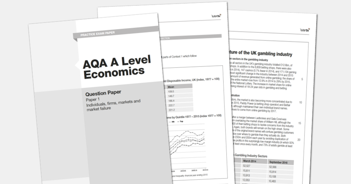 AQA A Level Economics Practice Exam Papers Volume 1 | Economics | tutor2u