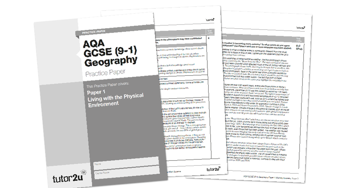 Paper 1 Practice Paper (Edition A) for AQA GCSE (9-1) Geography ...