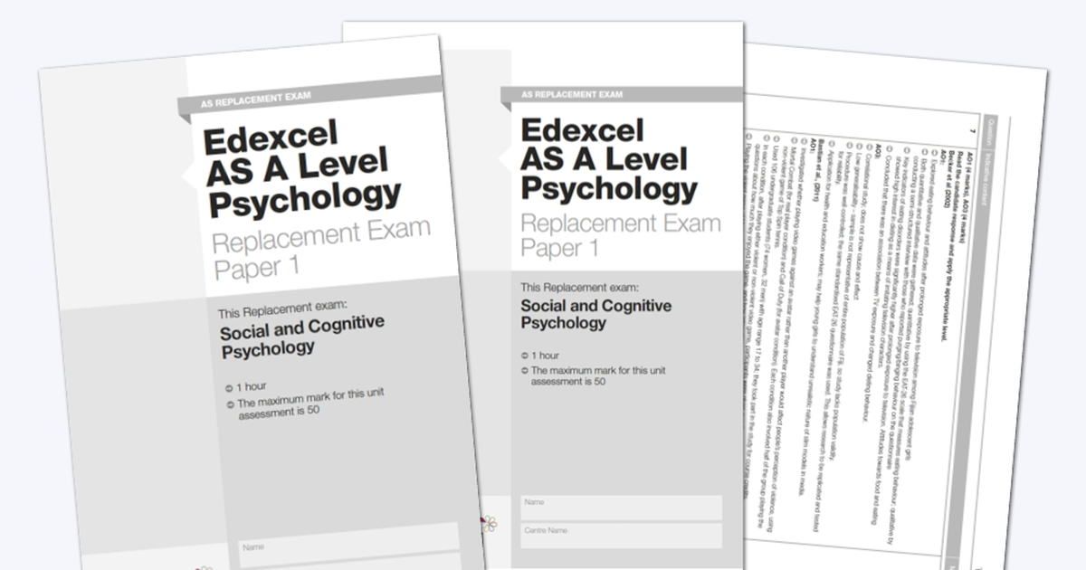 Edexcel A Level Psychology Year 1 Exam (Edition 1) | Psychology | tutor2u