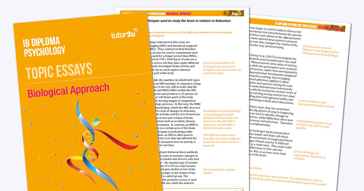 Biological Approach: IB Diploma Psychology Topic Essays | Psychology ...