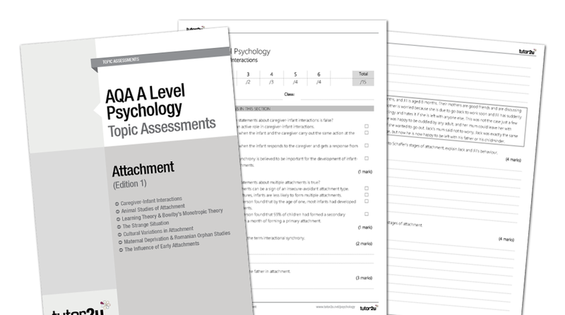 Attachment: Topic Assessments for AQA A-Level Psychology Edition 1 ...