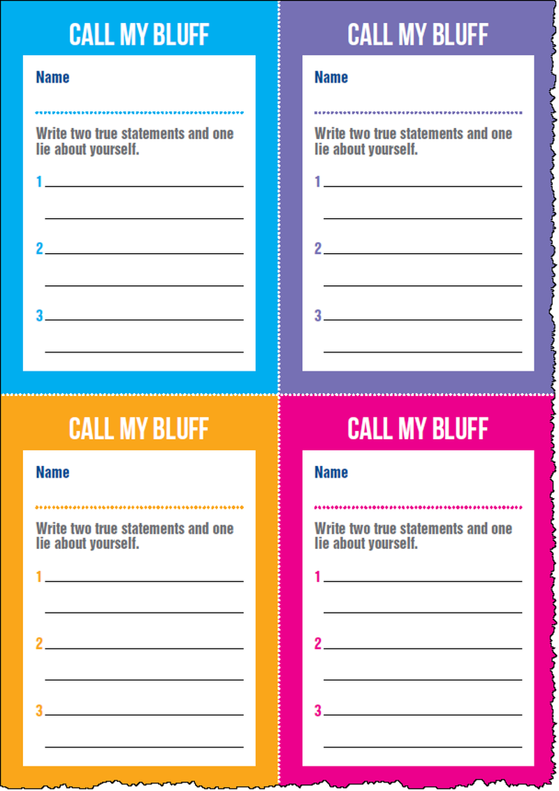 Call My Bluff Icebreaker Activity | Psychology | tutor2u