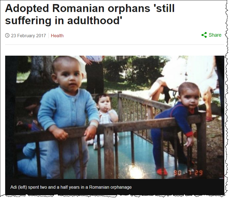 Adopted Romanian Orphans 'Still Suffering in Adulthood' | Psychology ...
